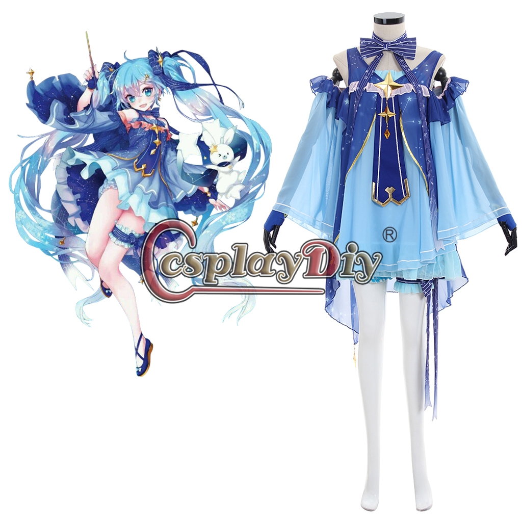 Cosplaydiy Vocaloid Dress For Adult Women's Beauty Blue Dress Cosplay ...