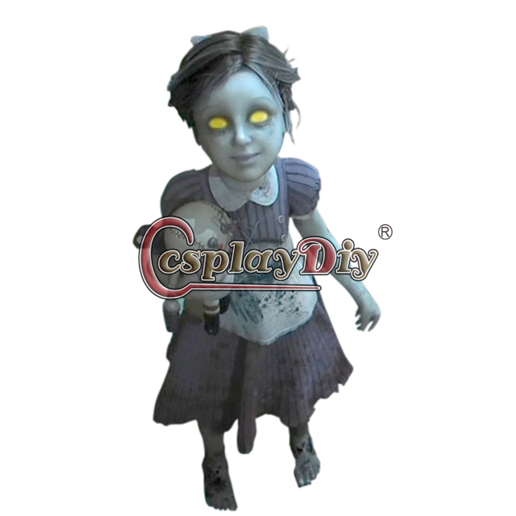 Bioshock 2 Little Sister Cosplay Costume Version 02 Pink Dress Custom Mdae,