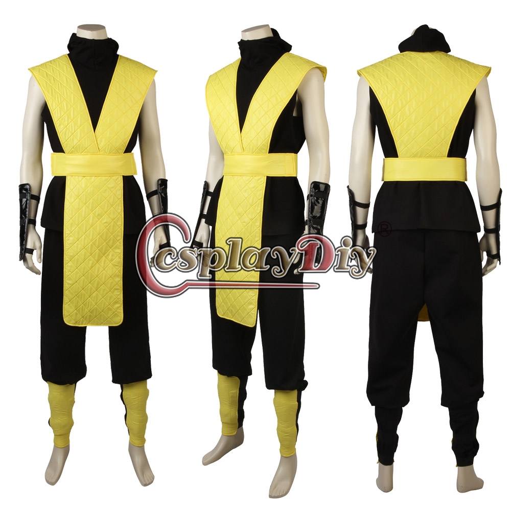 Mortal Kombat Scorpion Cosplay Costume with Mask,Mortal Kombat
