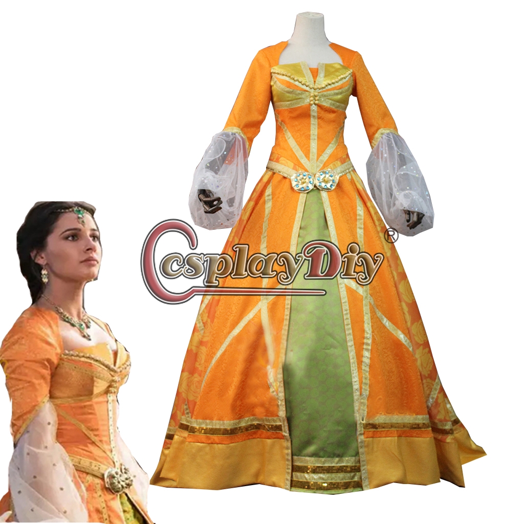 Cosplaydiy 2019 Movie Aladdin Jasmine Princess Orange Cosplay Costume ...
